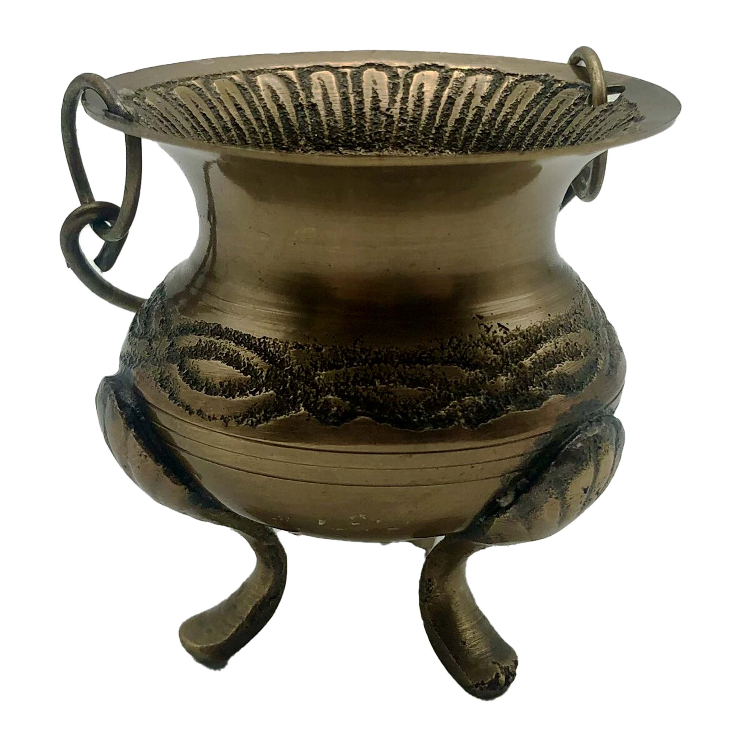 Celtic Brass Cauldron with handle – The Four of Wands
